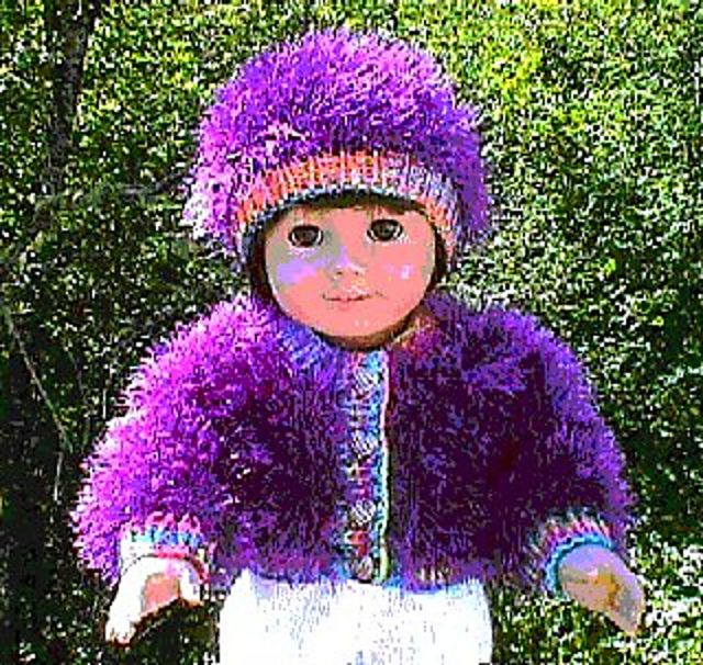Ravelry: Fuzzy Wuzzy 18" Doll Jacket and Hat pattern by Carol J. Sorsdahl