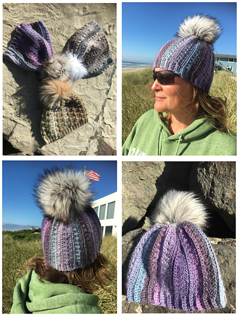 Ravelry: Seaside Pom Beanie pattern by The Crocheting Chicken