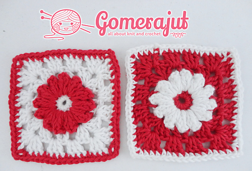 Ravelry: Popcorn Flower Granny Square pattern by Gomerajut