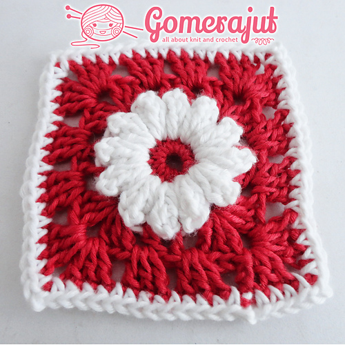 Ravelry: Popcorn Flower Granny Square pattern by Gomerajut