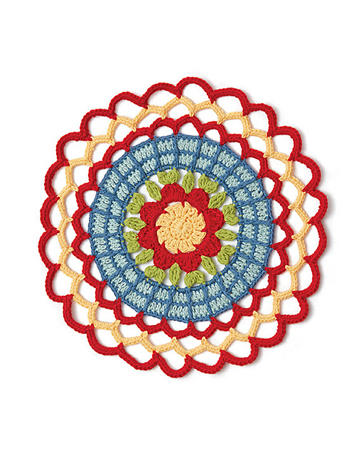 Ravelry: Picaresque Poppy Mandala pattern by Melinda Miller