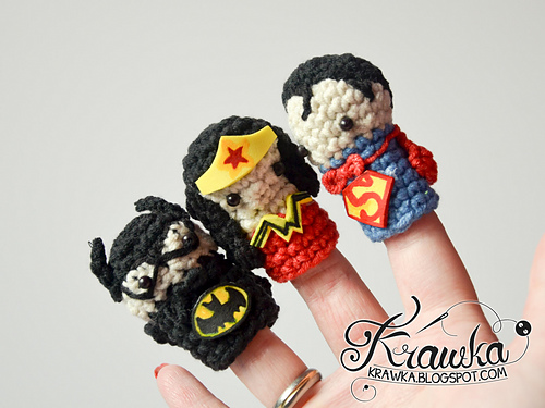 Ravelry: Superheroes finger puppets set pattern by Kamila Krawka Krawczyk