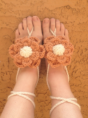 Ravelry: Summer Flower Barefoot Sandals pattern by Sweet Kiwi Crochet ...