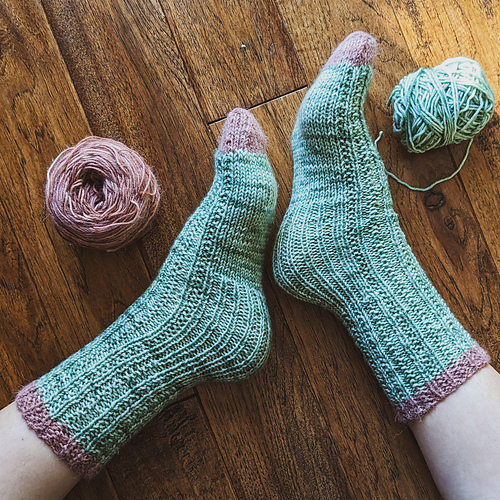 Ravelry: Magic Heel Socks Ribbed DK pattern by Judy Jewell