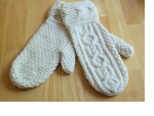 Ravelry: Two Needle Cable Mittens - Medium Worsted pattern by Patons