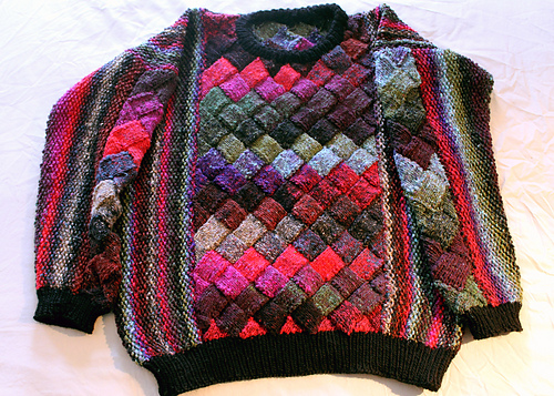 Ravelry: Entrelac Pullover Sweater WS 105 pattern by Sarah James