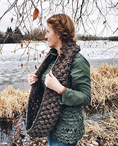 Ravelry: Puff Stitch Infinity Scarf pattern by Kelly Brooks