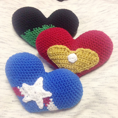 Ravelry: Superhero Hearts pattern by Kelsey Barros