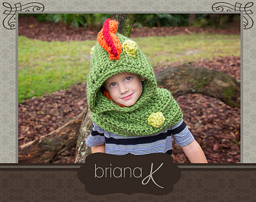 Ravelry: Dragon Hooded Cowl pattern by Briana K Designs