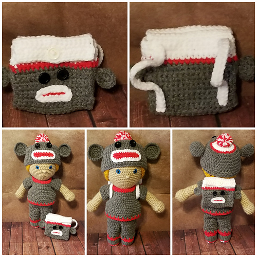 Ravelry: Pookie's Boy Sock Monkey Outfit pattern by Kelli's Kreations