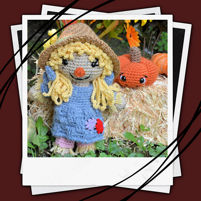 Ravelry: JJ Girl Scarecrow & Pumpkin pattern by Kelli's Kreations