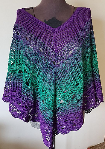 Ravelry: Virus Mesh Poncho Squared pattern by Klassyrags