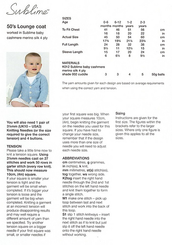 Ravelry: 50's Lounge Coat pattern by Sublime Yarns