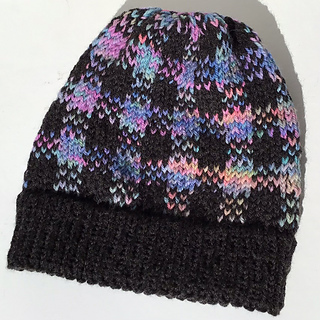 Ravelry: knitschief's Plaid Toque w my dyed yarn