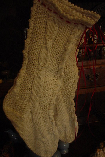 Ravelry: Holly-Aran Christmas Stocking pattern by Pat Clockedile