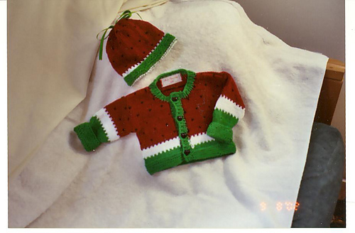 Ravelry: Watermelon Wedge Hat & Cardigan Sweater pattern by Lisa McFetridge