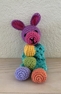 Ravelry: knittothebone's Rainbow Hexagon Bunny for daughter’s friends