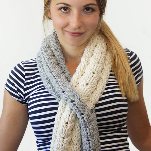 Ravelry: Cabled Keyhole Scarf pattern by Kim Miller