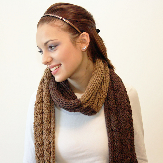 Ravelry: Two Tone Cable Scarf pattern by Kim Miller