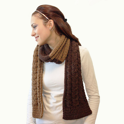 Ravelry: Two Tone Cable Scarf pattern by Kim Miller
