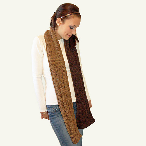 Ravelry: Two Tone Cable Scarf pattern by Kim Miller