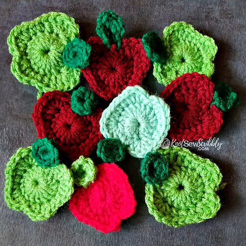 Ravelry: 2 Round Apple + Leaf pattern by Knot Sew Scribbly