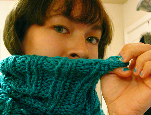Ravelry: Electric Blue Cowl/Hat pattern by Kat Knutsen