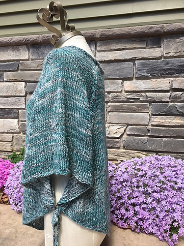 Ravelry: Bulky Machine Knit Side Tie Poncho pattern by Kris Basta - Kriskrafter, LLC