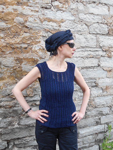 Ravelry: Eyelet ribbing top pattern by Anna Kuduja