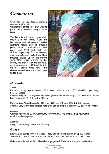 Ravelry: Crosswise pattern by Sannah König