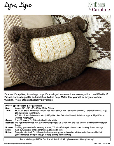 Ravelry: Lyre, Lyre pattern by Caroline Steinford