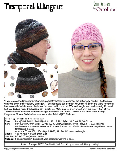 Ravelry: Temporal Wingnut Hat pattern by Caroline Steinford