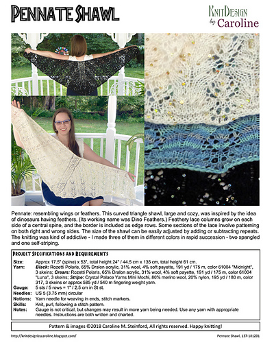 Ravelry: Pennate pattern by Caroline Steinford