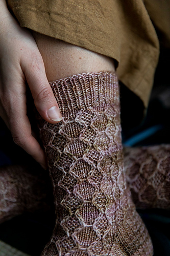 Ravelry: Hexie Diamond Socks pattern by Nancy Wheeler