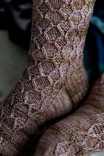 Ravelry: Hexie Diamond Socks pattern by Nancy Wheeler