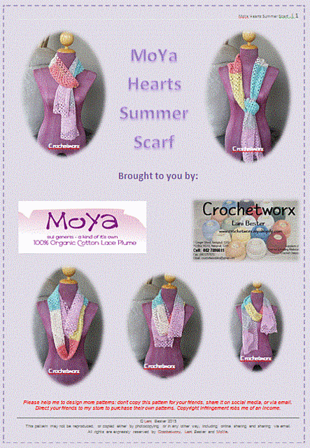Ravelry: MoYa Hearts Summer Scarf pattern by Crochetworx - Lani Bester