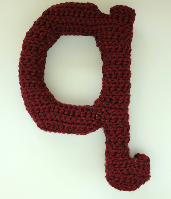 Ravelry: Lowercase Q Alphabet Letter pattern by Lauraslefthook