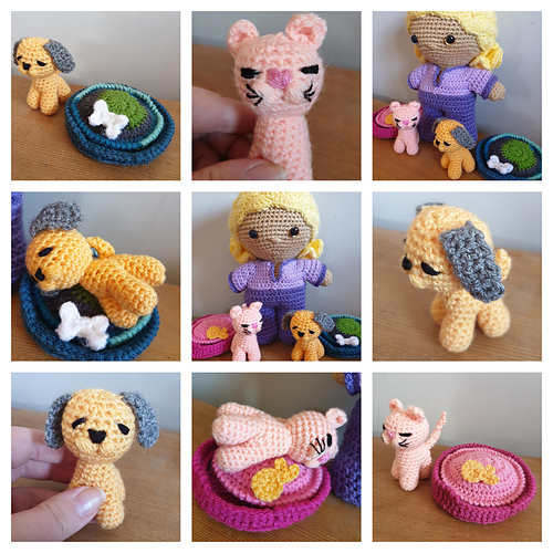 Ravelry: Weebee Doll Pets - Milly the Cat & Murphy the Dog pattern by ...