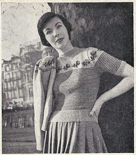 Ravelry: Trimmed with Roses Pullover pattern by Patons & Baldwins