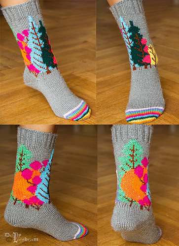 Ravelry: Autumn Tree Socks pattern by Dolly Laishram Bhardwaj