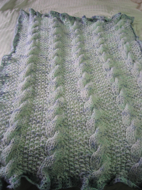 Ravelry: Cable and Seed Stitch Baby Blanket pattern by Leesa Klich
