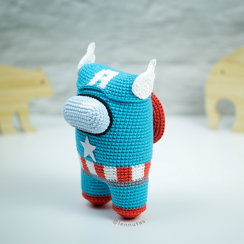 Ravelry: Among Us Captain America pattern by Thao Nguyen Lennutas
