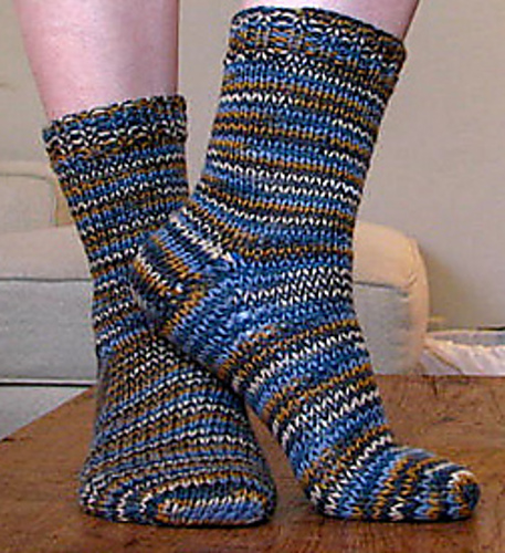 Ravelry: Beginner Worsted Top-Down Magic Loop Socks pattern by Liat Gat