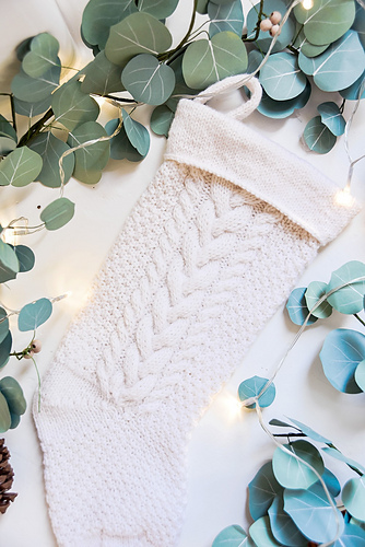 Ravelry: Cozy Cabled Stocking pattern by Ksenia Naidyon