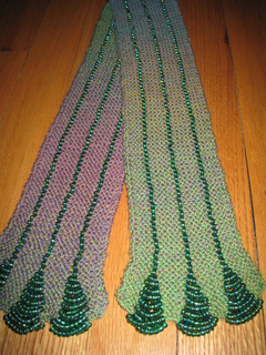 Ravelry: Scallop Beaded Scarf Kit pattern by Baskets of Yarn
