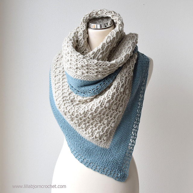 Ravelry: Shells and Stones Cabled Shawl pattern by Tatsiana Kupryianchyk