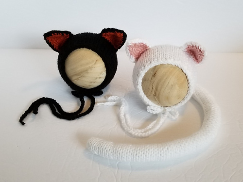 Ravelry: Cat Bonnet & Tail pattern by Catherine Anfield