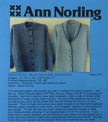 Ravelry: Ann Norling #13, Adult Basic Cardigan - patterns