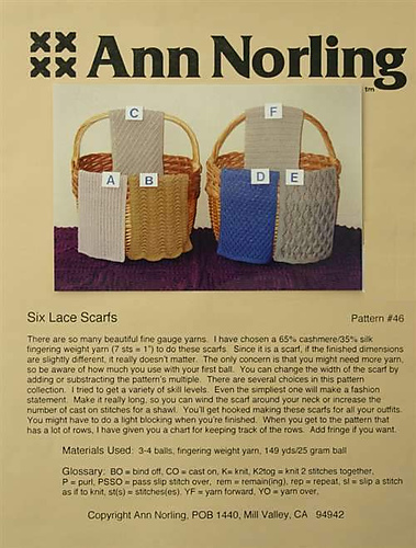 Ravelry: Ann Norling #46, Six Lace Scarfs - patterns