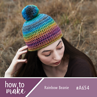 Ravelry: A654 Rainbow Beanie pattern by Lincraft